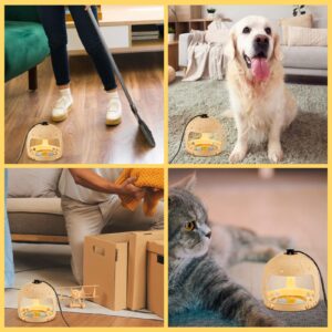 Qualirey 2 Pieces Flea Traps with 12 Sticky Disc 6 Bulbs 2 Electric Wires Flea Traps for Inside Your Home Safe Flea Light Trap for Indoor Safe to Pets