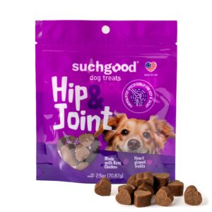 suchgood hip and joint dog treats - 70 count advanced joint support chews for all breed sizes, premium glucosamine and chondroitin for dogs - (chicken flavor, 2 pack)