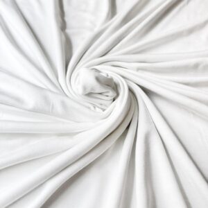 Cotton Jersey Spandex Fabric - Soft - Breathable - All Way Stretch Fabric - Medium Weight - Perfect Choice for Baby Grow, Tshirts, and Cotton Jersey Sheets - 58 Inches Wide - 1 Yard (White)