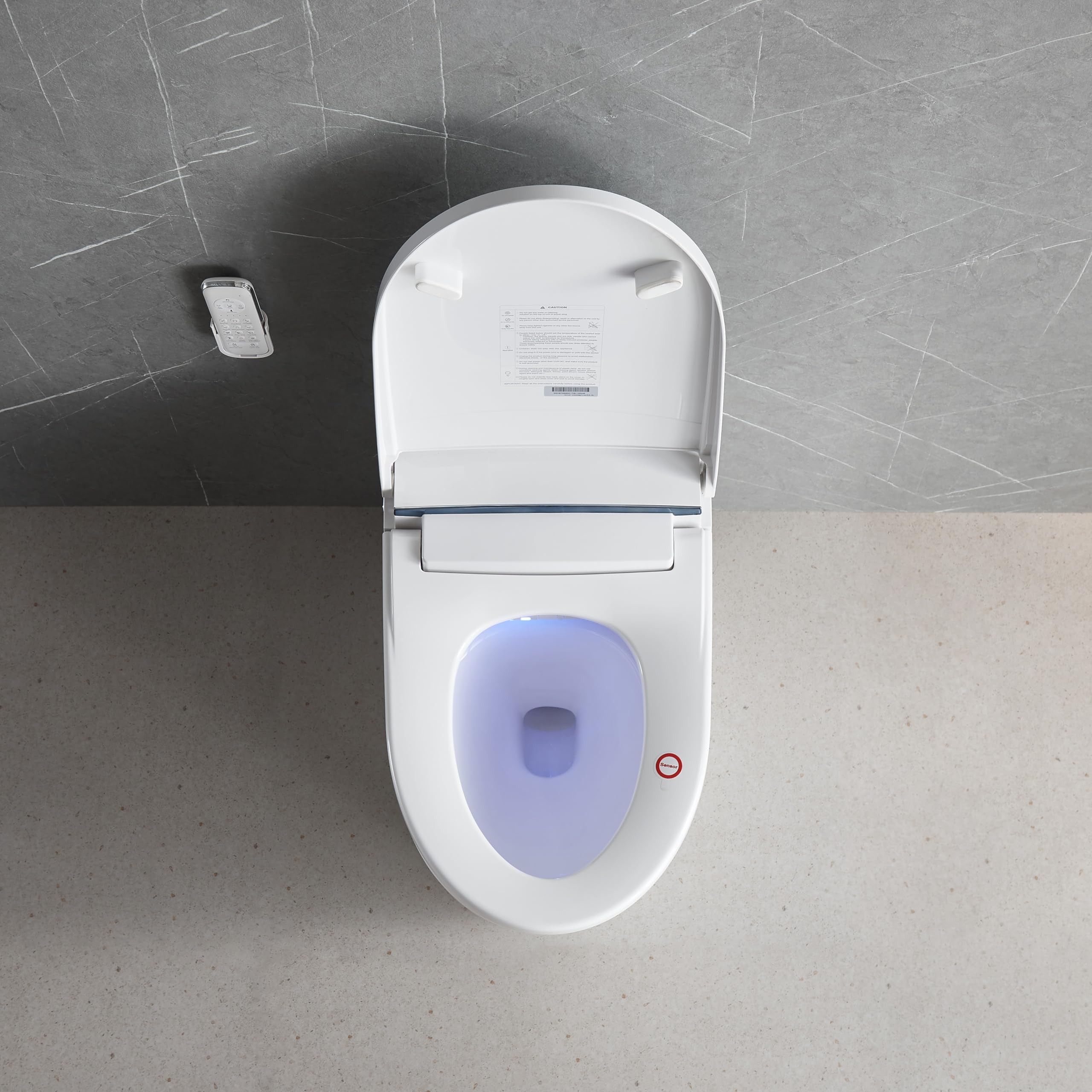 WinZo Smart Toilet with Tankless and Bidet Built In, Auto Open and Close, Auto Flush, Foot Sensor Operation, Integrated Multi-function Remote Control,One Piece Elongated Modern Bidet Toilet