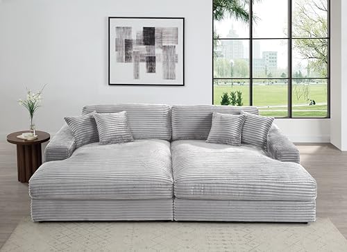 Acme Hilde Velvet Upholstered Sectional Sofa with 4 Pillows in Beige