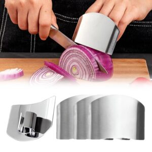 stainless steel finger guard, 2024 new finger protector for cutting food, slicing tool finger protector for kitchen, stainless steel finger protector for cutting, chopping, dicing, slicing(4pcs)