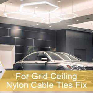 Brivulgent Hexagon LED Lights 5 Grid Garage Car Detailing - Hexagon Ceiling Lights Total Gym, Barber Shop, Workspace - Flicker-Free LED Hex Lights with Wider Coverage