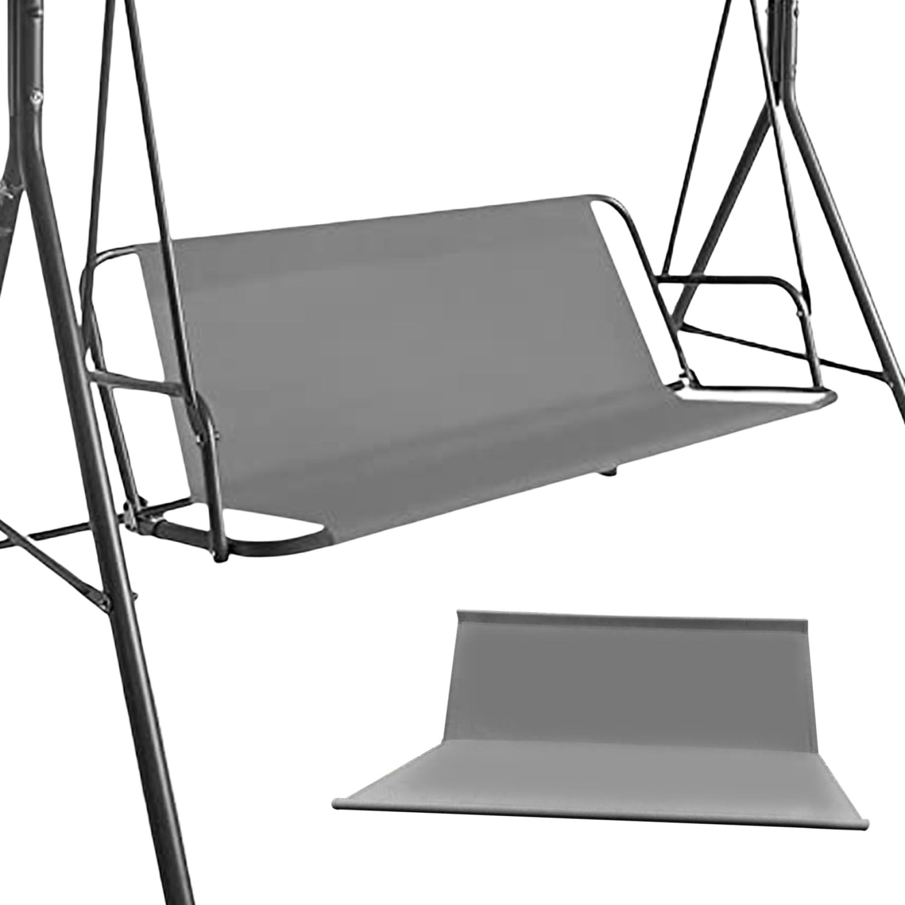 Garden Swing Seat Cover Replacement 45x19x19 Inch Waterproof Yard Swing Chair Cover Fit for Outdoor 2 and 3 Seater Swing Chair Grey, Garden Accessories