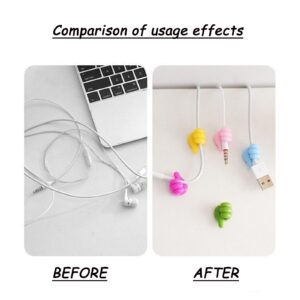 FZHC 9 Pcs Silicone self-Adhesive Thumb Wall Hooks Suitable for Multiple scenarios Used for Fixing or Clamping Data Cables Headphone Cables Charger Cables Keychains