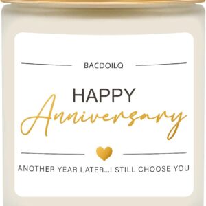 Anniversary Candle for Couple, Happy Anniversary Candle, Women Men Gift for Anniversary, Gifts for Wedding Anniversary for Couple/Wife/Husband, Lavender Scented Candle