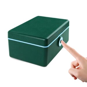 portable fingerprint storage box for cash, jewelry, keys, and private items. features fingerprint and password lock, perfect for homes, apartments, schools, and college dorms (green).