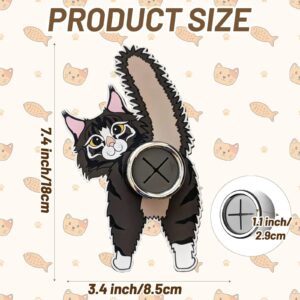 Funny Cat Butt Towel Holder Round Push Towels Cat Hooks with Adhesive Backing，Wall Mount Dishcloth Hook Hanger Dark Brown Prank Cat Hanging Decor，for Home Kitchen Bathroom Cabinet Without Drilling