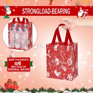 DECHISY 12Pack Small Christmas Gift Bags, Non-woven Reusable Christmas Bags,12 Different Style Christmas Tote Bags with Handles, Holiday Gift Bags for Christmas Presents, Kids, Xmas Party Favors