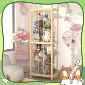 Stuffed Animal Zoo, Wooden Stuffed Animal Cage for Kids, Stuffed Animal Zoo Storage for Plus Toys, Large Stuffed Animal Storage Zoo, Stuffed Animal Zoo Storage Cage for Playroom, Bedroom, Nursery Room