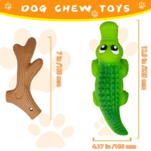 DAJOOEE Squeaky Dog Toys and Indestructible Dog Chew Toys for Aggressive Chewers Puppy Toys for Teething Large Medium Small Dogs