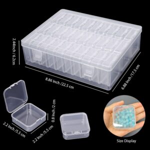 Bead Organizer Box,30Pcs Small Bead Organizers Storage Clear Plastic Bead Containers with Label Sticker for Bracelet Making DIY Jewelry Diamond Art Craft Nails Tackle Seeds Box Organizer