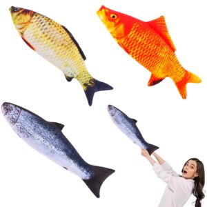 Briwooody 3 Pack 3D Giant Soft Fish Cushion Pillow Fish Plush Toy Pillow Decorate Soft Fish Pillow Stuffed Decorate Oversized Throw Pillow Creative Gift for Home Decoration, 24 Inch