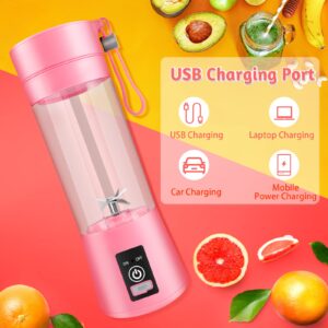 Portable Blender for Shakes and Smoothies,6 Blades Juicer Cup for USB Rechargeable,Personal Blender with One Touche Operation,Blender Shake Smoothie for Kitchen,Travel and Sport