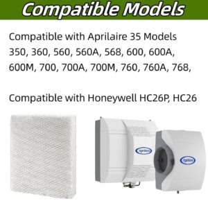 4-Pack Humidifier Filter Replacement Compatible with Aprilaire Water Panel 35 Models 350, 360, 560, 560A, 568, 600, 600A, 600M, 700, 700A, 700M, 760, 760A, 768, Compatible with Honeywell HC26P, HC26