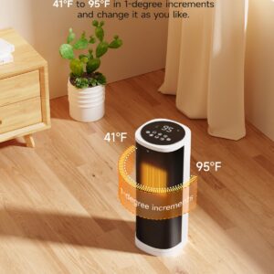 VICELEC Space Heater, 16 Inch Portable Electric Heaters for Indoor Use with Thermostat, 60°Oscillation, 12H Timer, Fast Heating Ceramic Heaters with Remote, 1500W Room Heater for Bedroom Home Office