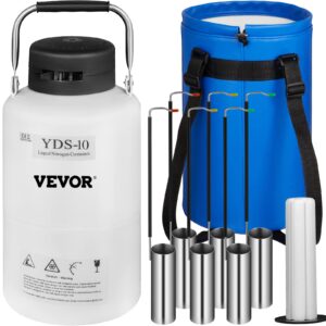 vevor liquid nitrogen container 10l aluminum alloy liquid nitrogen tank cryogenic container with 6 canisters and carry bag