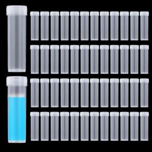 50 pcs 7 ml plastic vials with caps, clear liquid vials with screw caps lab sample vials tiny containers with lids for small items liquid spice