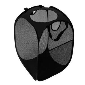 Handy Laundry Collapsible Mesh Foldable Hamper Durable Collapsible Laundry Baskets, Mesh Pop Up Laundry Hamper with Handy Pocket