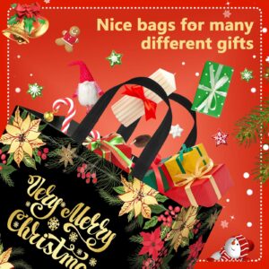 12Pack Extra Large Christmas Gift Bags, 16.5"×12.6"×7.2" Reusable Non-Woven Christmas Tote Bags with Handles, Multifunctional Christmas Bags for Gifts, Xmas's Party Supplies, New Year, Shopping