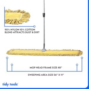 48 Inch Yellow Dust Mop with Metal Handle and 48 Inch Dust Mop Refill Bundle - 2 Mop Sets and 2 Refills