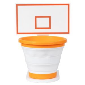 basketball trash can garbage hoop - includes solid wood backboard and base, and orange basketball garbage can, makes a great trash can basketball bin for kids room, boys bedroom, or office