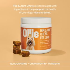 Ollie Belly Rubs Dog Probiotic Chews - Probiotics for Dogs and Ollie Zoomies Dog Hip and Joint Supplement - Glucosamine for Dogs