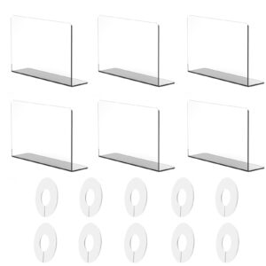 mioule 16Pack Acrylic Shelf Dividers for Closet Organization Shelves，Clear Plastic Dividers Shelf Clothes Separators in Closet for Cabinets Clothes Shelves