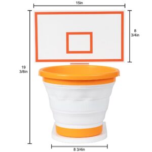 Basketball Trash Can Garbage Hoop - Includes Solid Wood Backboard and Base, and Orange Basketball Garbage Can, Makes a Great Trash Can Basketball Bin for Kids Room, Boys Bedroom, or Office