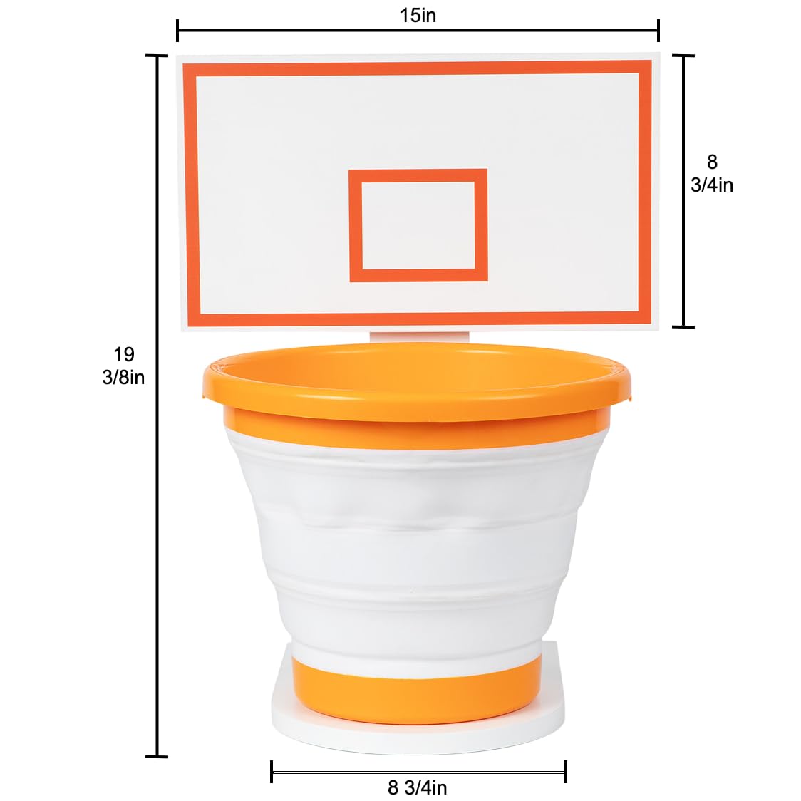 Basketball Trash Can Garbage Hoop - Includes Solid Wood Backboard and Base, and Orange Basketball Garbage Can, Makes a Great Trash Can Basketball Bin for Kids Room, Boys Bedroom, or Office