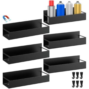 6 pcs magnetic aerosol spray can holder, magnet toolbox bottle holder, wall mounted spray bottle rack, mechanic paint bottle can organizer, tool box storage rack for garage home workspace（black）