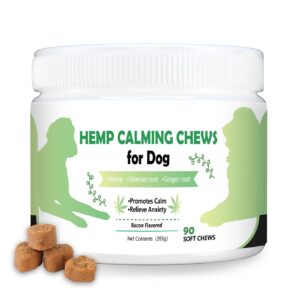 tekola dog calming chews bacon flavor calming chews for dogs anxiety relief aid with separation, barking, and sleeping, promote relaxation, reduce stress natural ingredients