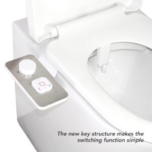 Bidet Attachment, Non Electric Dual Nozzle Self Cleaning Feminine Butt Wash Bidet Attachment,7/8 Inch Tee Slim Bidet Toilet Seat Attachment