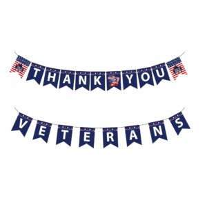 cupaplay veterans day banners decorations thank you veterans patriotic independence party supplies decor favors banner