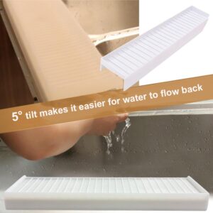 Silicone Sink Edge Protector ＆ Splash Guards for Kitchen Sink Bathtub Sink, Upgrade 5° Multifunction Silicone Sink Protector Countertop Protectors - 20" x 4" Sink Protector (White)