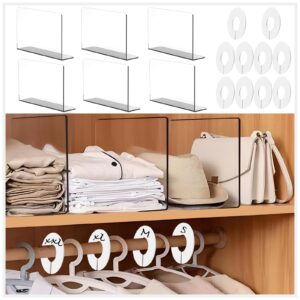 mioule 16pack acrylic shelf dividers for closet organization shelves，clear plastic dividers shelf clothes separators in closet for cabinets clothes shelves