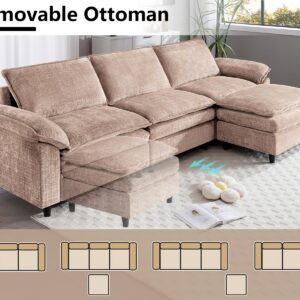 Suheww Sectional Couches for Living Room, L Shaped Sofas Modern Deep Seat Cloud Sofa Sectional, Oversized Cloud Couch Modular Sectional Sofa Couches for Living Room