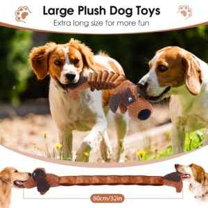 Homounter Squeaky Plush Dog Toys for Large Dogs with Squeaky and Crinkle Paper, Tug of War Pet Toys for Dogs, Interactive Pull Puppy Chew Toys for Small, Medium and Large Dogs