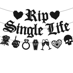 halloween bachelorette party decorations rip single life banner bachelorette decor bride or die backdrop death theme bridal shower wedding engagement party supplies