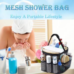 Mesh Shower Caddy Portable for College Dorm Room Essentials, 8-Pocket Large Capacity Shower Tote Toiletry Bag Basket, Quick Dry Hanging Shower Organizer for Bathroom, Gym, Camp, Travel, Cruise, Beach