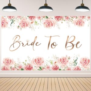 vlipoeasn bride to be banner backdrop, flower bachelorette party decorations, rose gold bride to be sign for bridal shower decorations, bridal shower party supplies