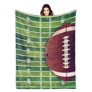 football blanket soft warm football throw blanket for couch lightweight cozy football lovers bed blankets & throws for living room decor football gifts for kids 50"x40"