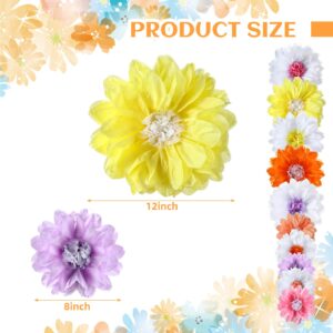 Affrolling 10 Pcs Boho Retro Daisy Tissue Paper Pom Poms Party Decorations 12" 8" Daisy Tissue Paper Flowers Wall Hanging Baby Shower Bridal Wedding Birthday Party Backdrop Classroom Decor