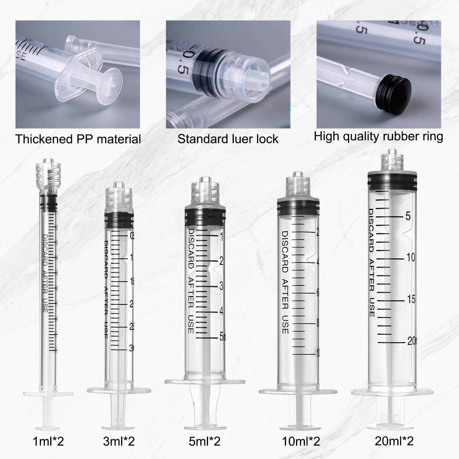 Glue Applicator Syringe Blunt Tip Needle and Cap, with Soft Plastic Tube, Suitable for Ink, Epoxy, Woodworking, Craft, Liquid Dispensing