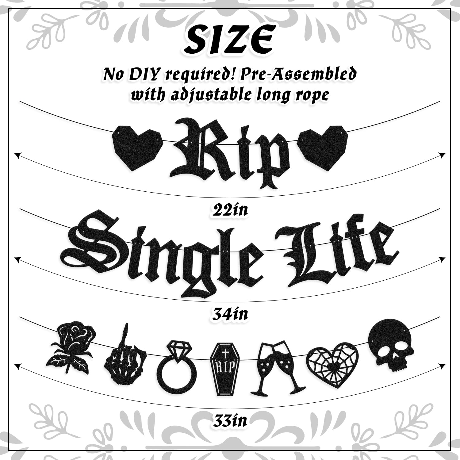 Halloween Bachelorette Party Decorations Rip Single Life Banner Bachelorette Decor Bride or Die Backdrop Death Theme Bridal Shower Wedding Engagement Party Supplies