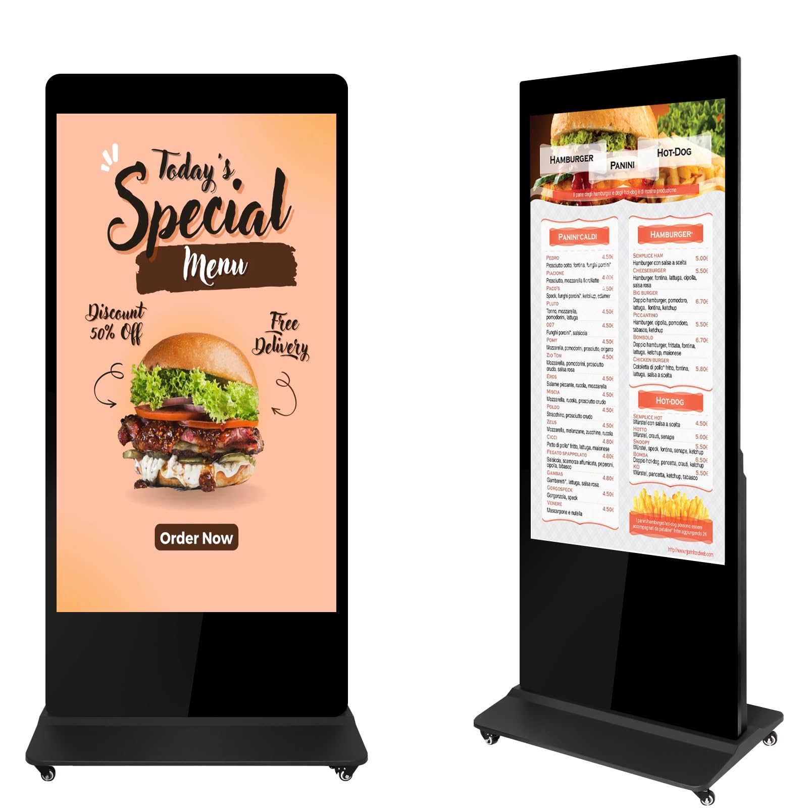 ZLPOWER 65" Digital Kiosk Non Touchscreen Digital Signage Kiosks Interactive Displays Floor Standing 4K IPS LCD Screen Commercial Totem with Android 11 System Interactive Advertising Media Player