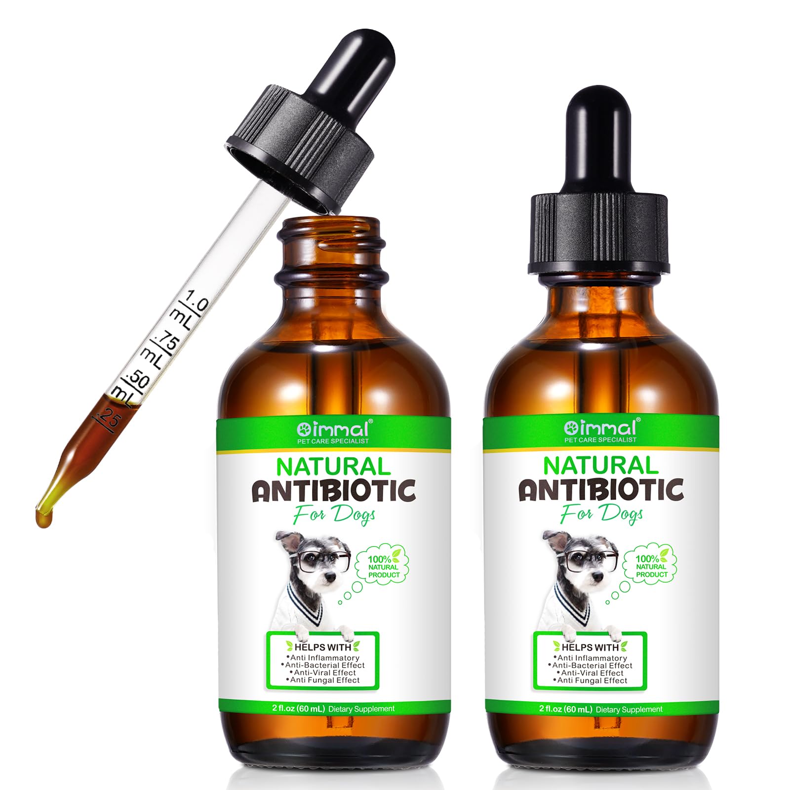 Natural Antibiotics for Dogs, Dog Antibiotics Supports Dog Allergy and Itch Relief, Dog Multivitamin, Pet Antibiotics, for All Breeds 4 Fl Oz