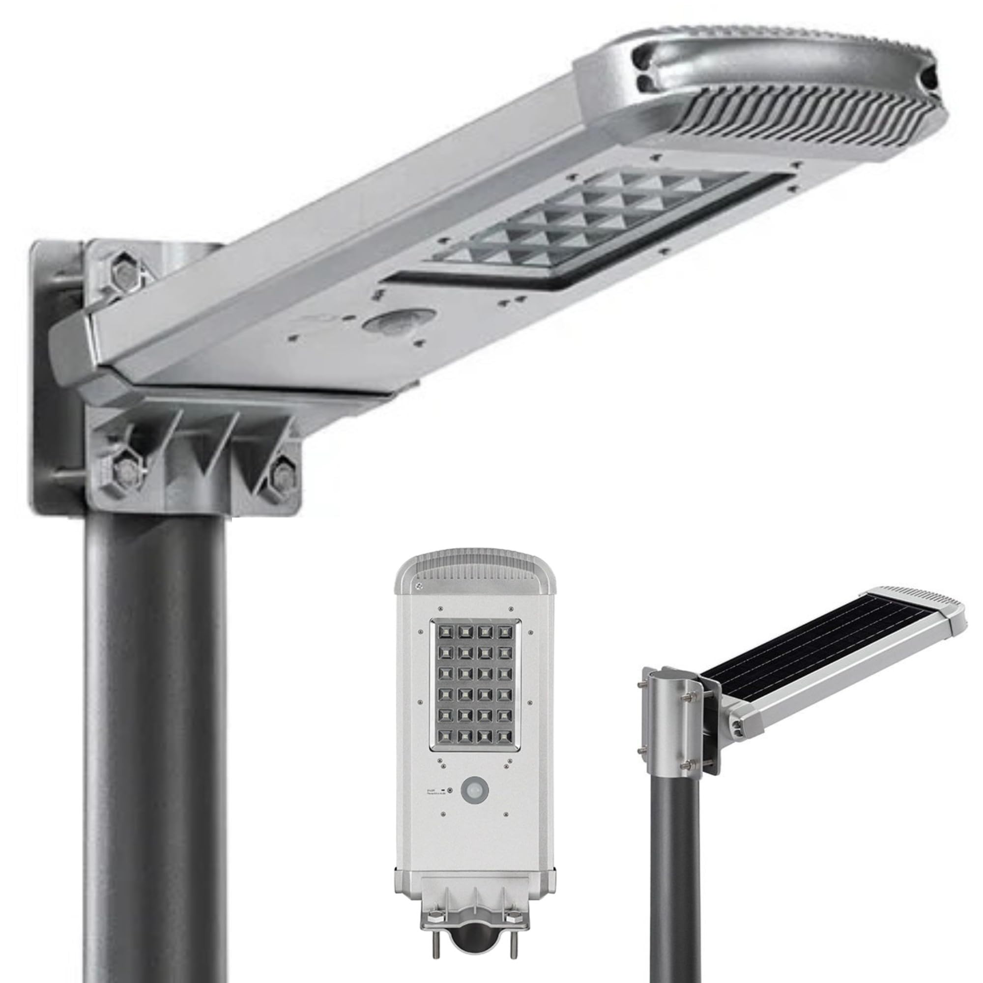 Commercial Heavy Duty LED Solar Street Light, Dusk to Dawn, 6000K, LED Motion Sensor Light for Yard, 10W