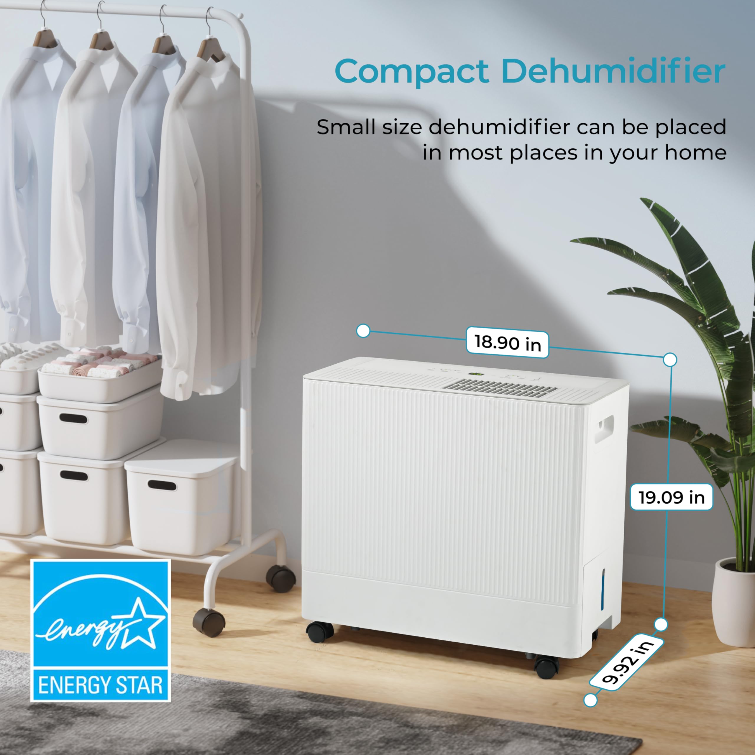 Euhomy 4500 Sq.Ft Energy Star Dehumidifier for Basement with Drain Hose,50 Pint to 110 Pint Large Dehumidifier with 1.59 Gallon Water Tank and Auto Shut-off and 4 Operation Modes for Home