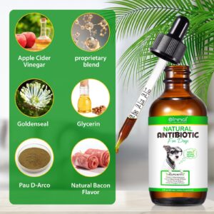 Natural Antibiotics for Dogs, Dog Antibiotics Supports Dog Allergy and Itch Relief, Dog Multivitamin, Pet Antibiotics, for All Breeds 4 Fl Oz